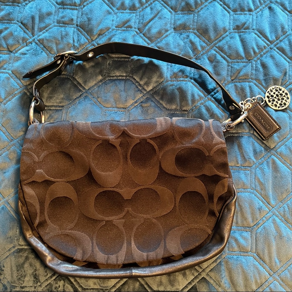 Coach Ali Signature Flap Shoulder Bag Black - Gem